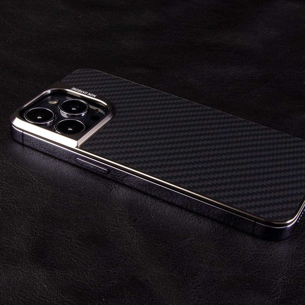 Aluminum Ballistic Fiber Backplate for iPhone 13 – Gunmetal Stealth Black
