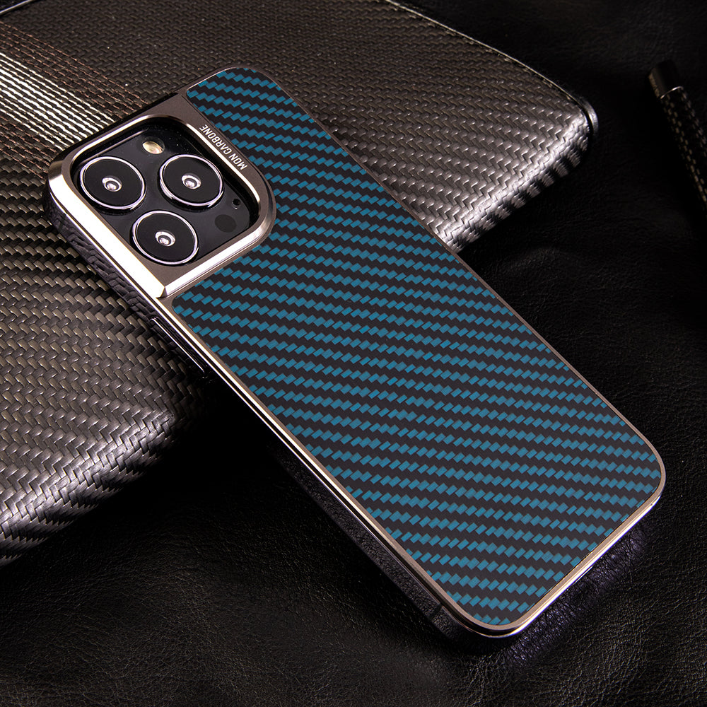 Aluminum Ballistic Fiber Backplate for iPhone 13 – Gunmetal Stealth Blue